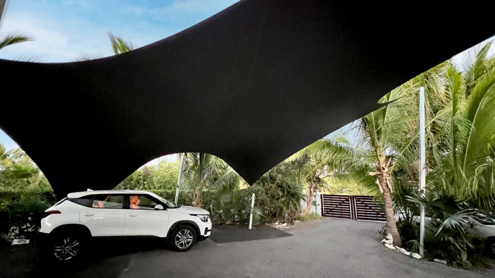 Beautiful custom carport solution installed in Turks and Caicos Islands ...
